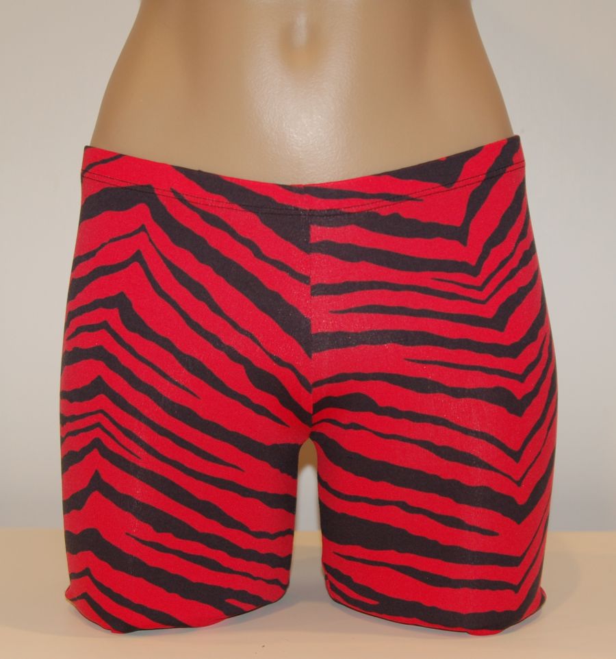 Red and Black Zebra - WOMEN'S/GIRLS-Spandex Compression Shorts - Bskinz